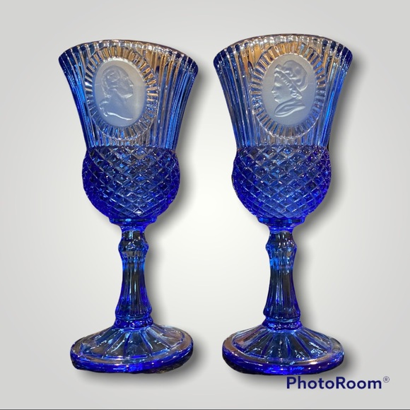 Avon | Dining | Vintage Avon Blue Cobalt Goblets Set Of 2 George And ...